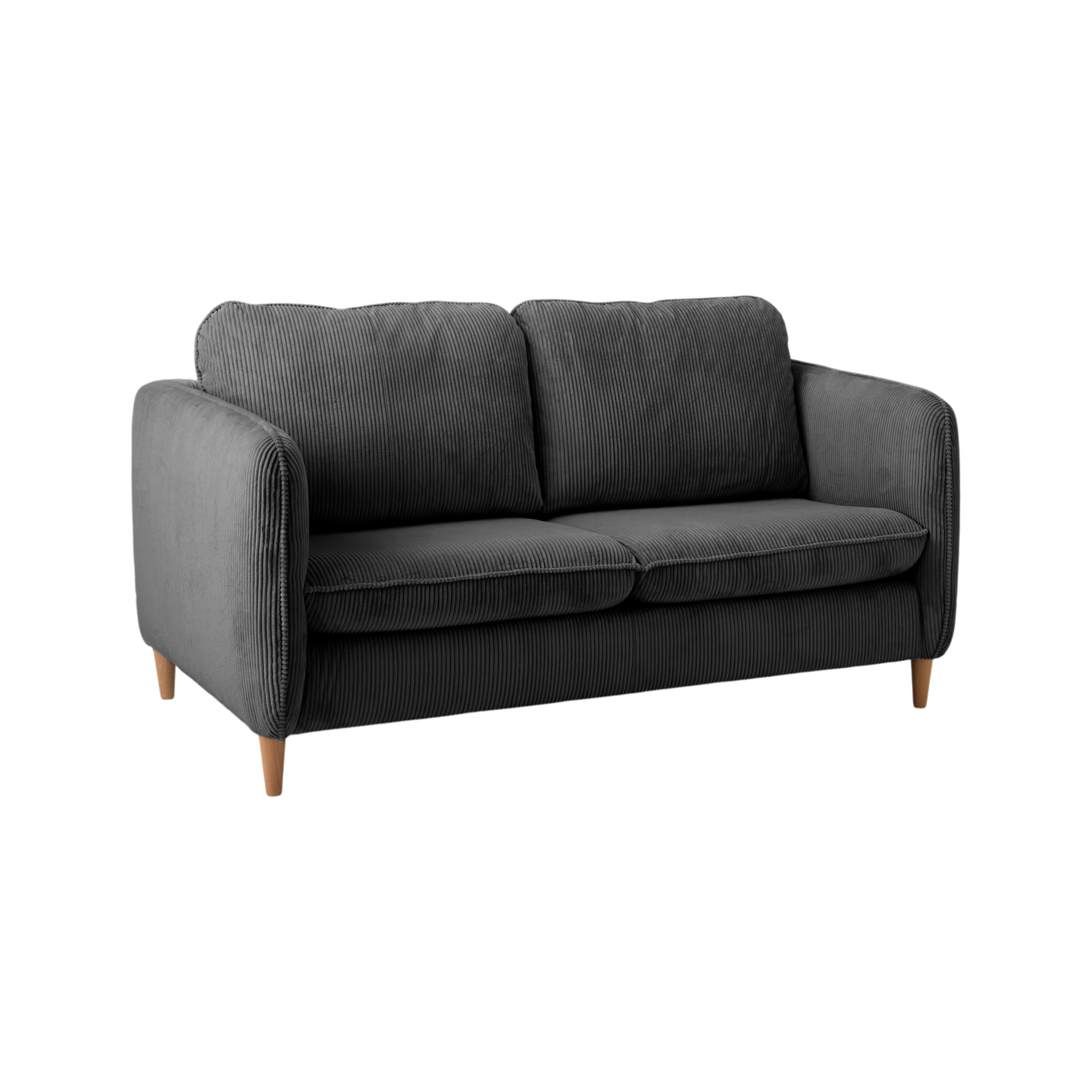 Canapé convertible velours côtelé Portimo - Gris - 3 places | Camif