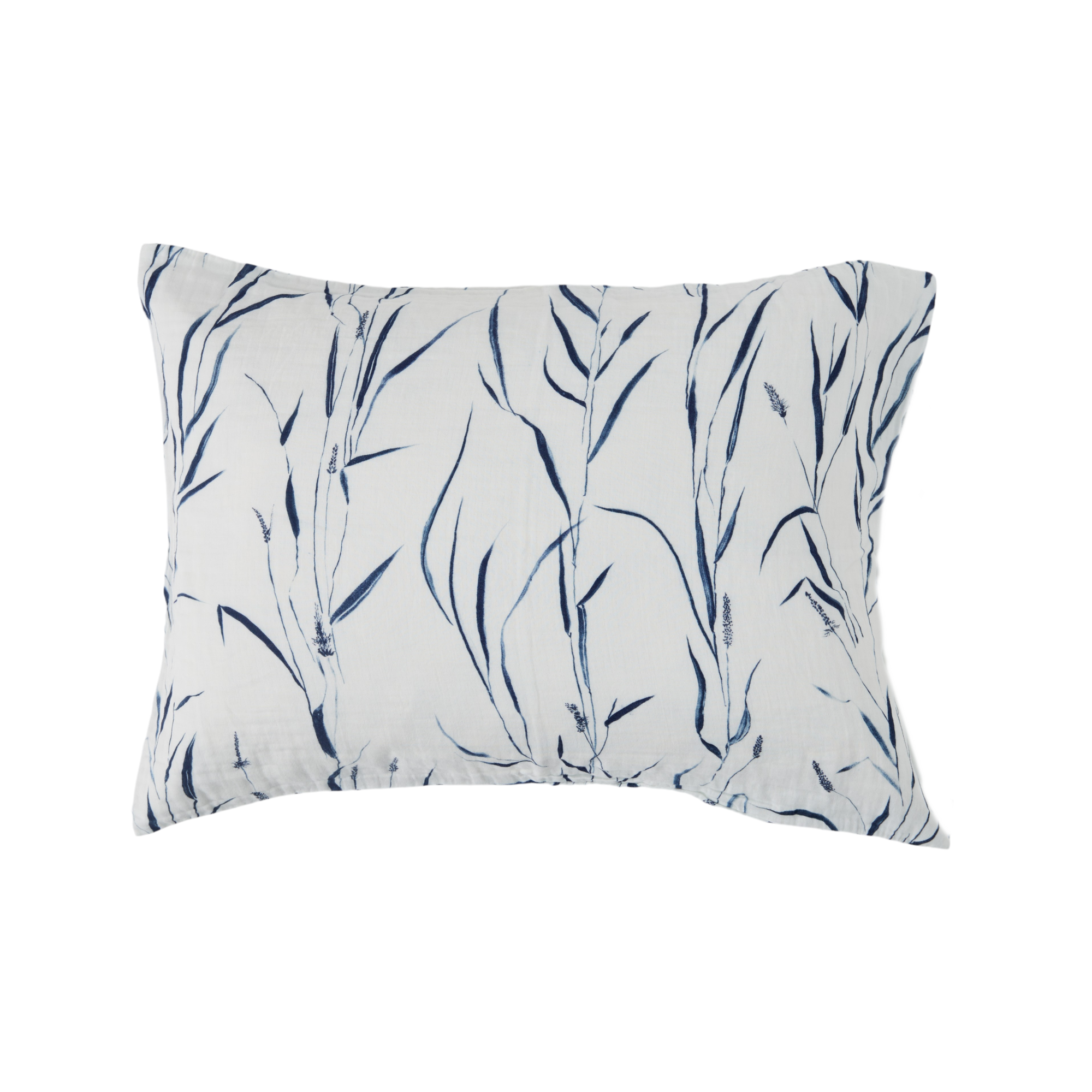 Lot de 2 taies d'oreiller gaze de coton Vulpin - Ecru/Bleu - 50 x 70 cm ...
