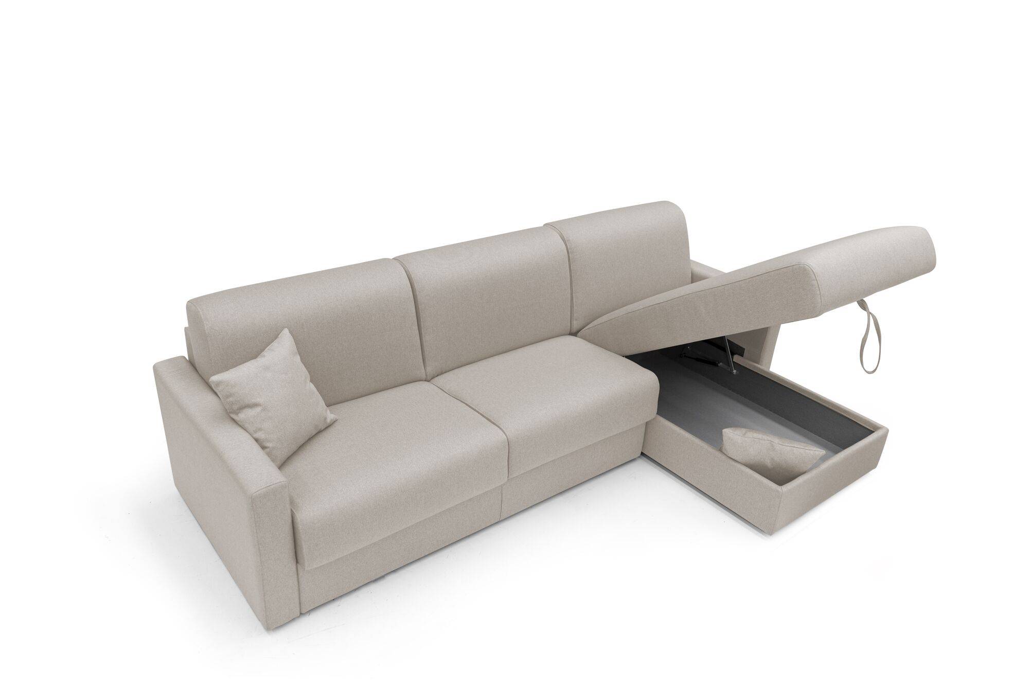 Canapé d'angle convertible et réversible tissu déhoussable Aubin - Lin ...