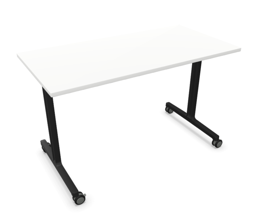 Table rabattable U-Connect - Plateau Blanc/Pieds Noirs - 160 x 80 cm ...