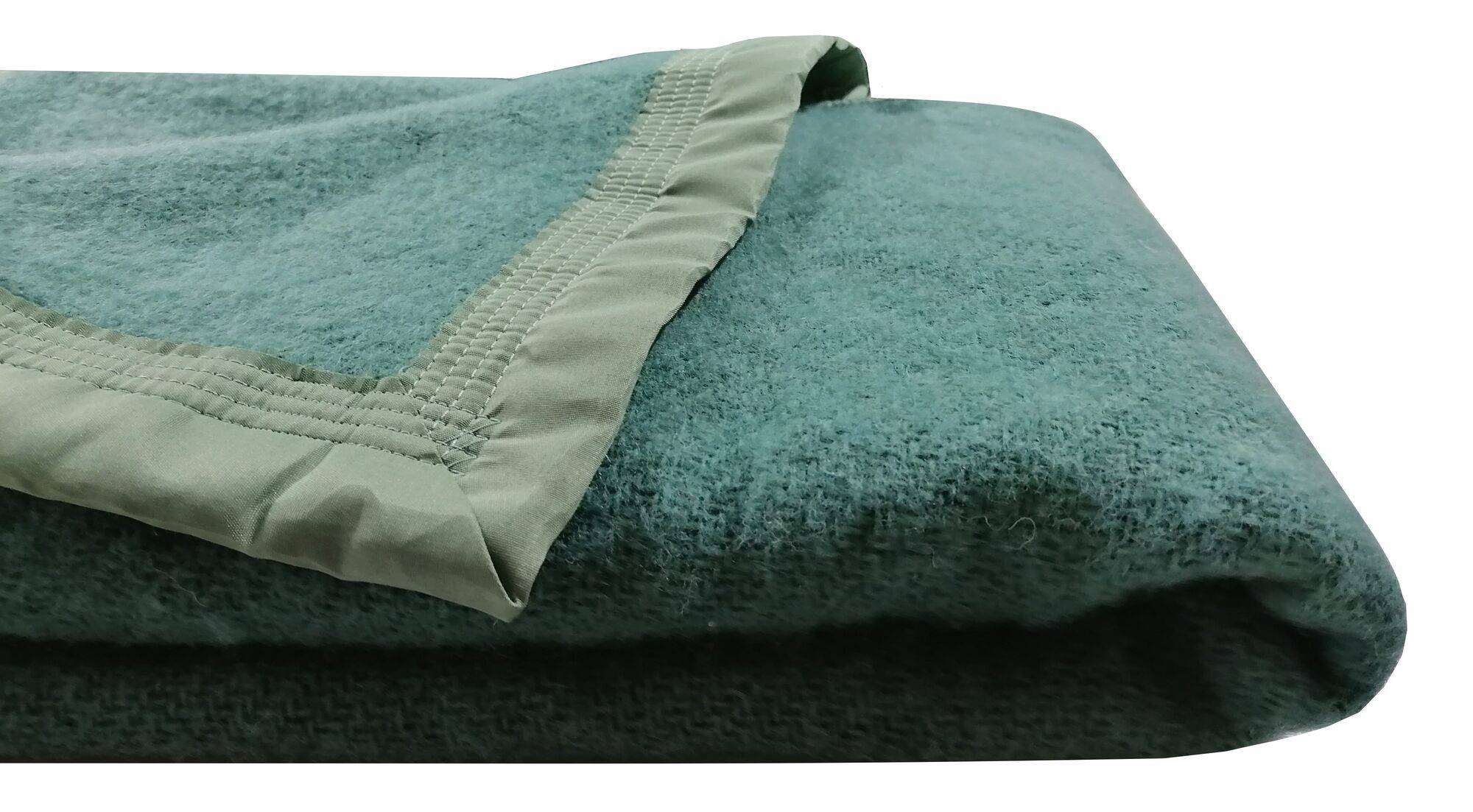 Couverture laine Woolmark Champagny OURSON - Vert Sapin - 240 x 260 cm ...