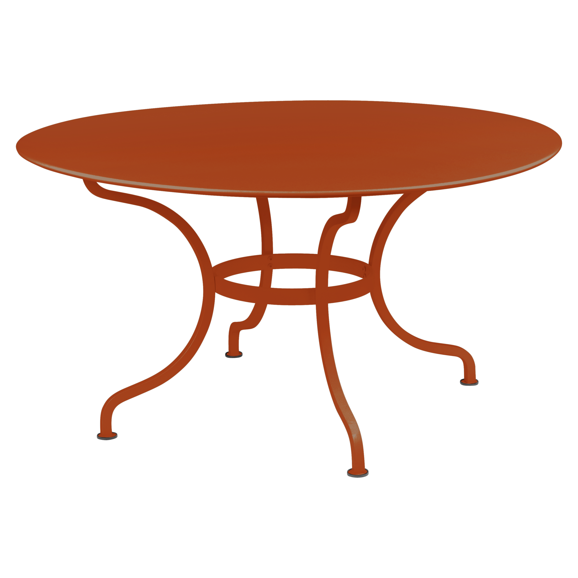 FERMOB Table Ronde Ø137 cm Romane en Acier - Orange Confite | Camif