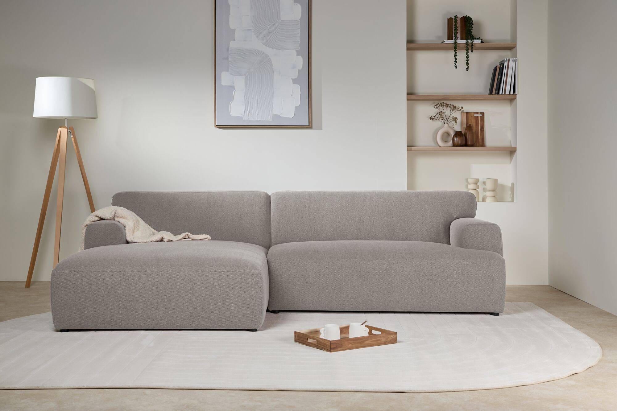 Canapé d'angle tissu Pavel - Gris - Canapé angle gauche | Camif