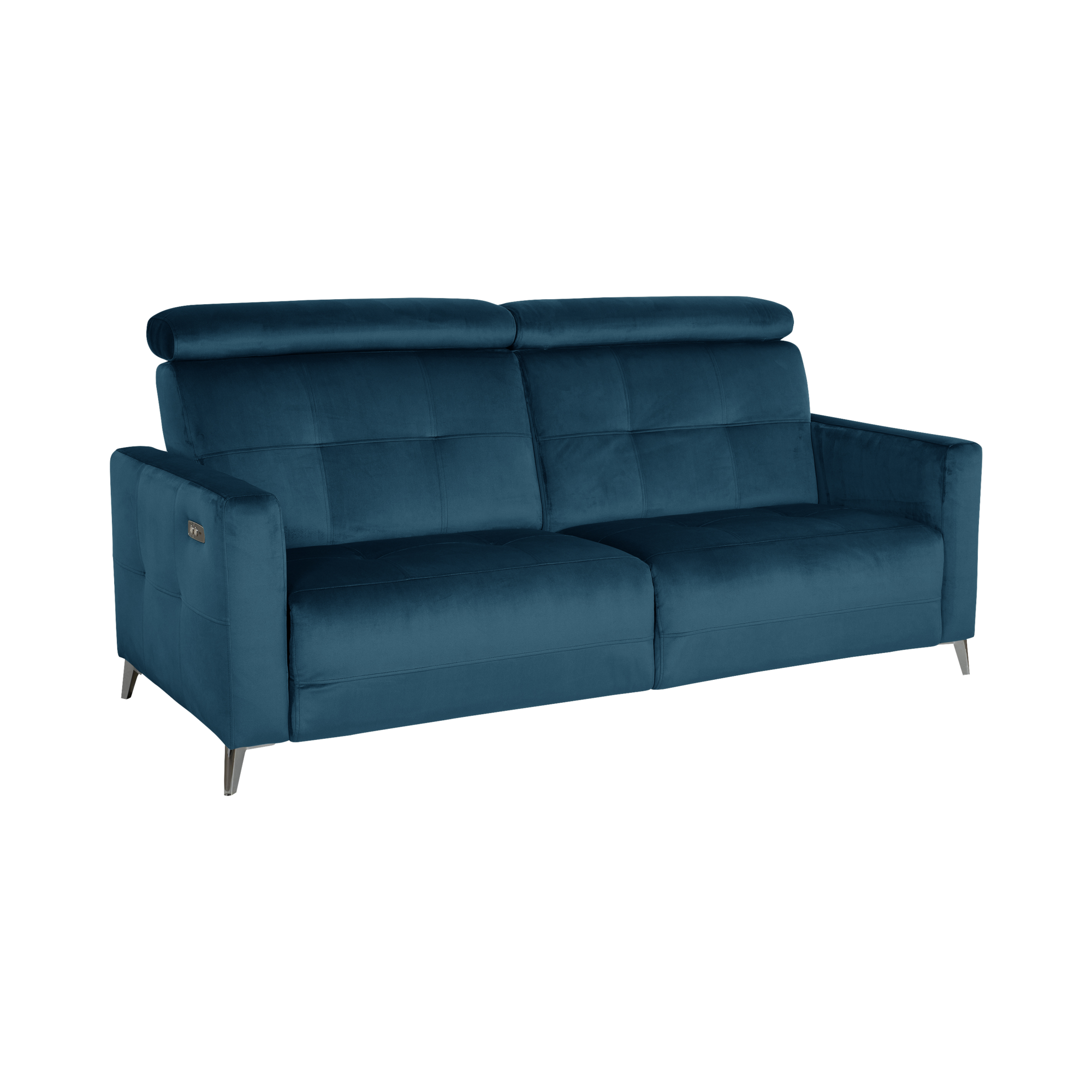 Canapé relax électrique velours Cheverny INNOV'STYLE - Bleu Canard ...