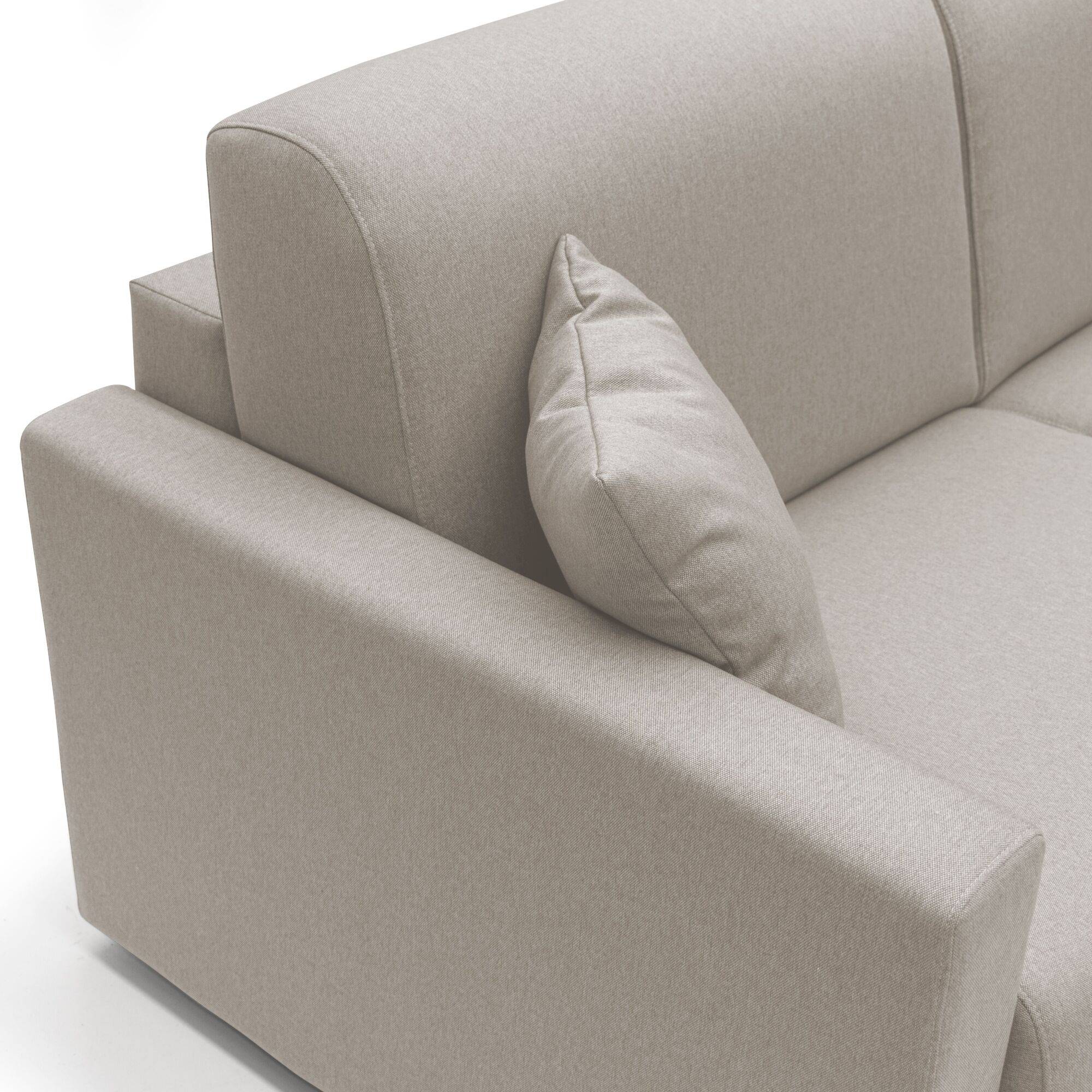 Canapé d'angle convertible et réversible tissu déhoussable Aubin - Lin ...