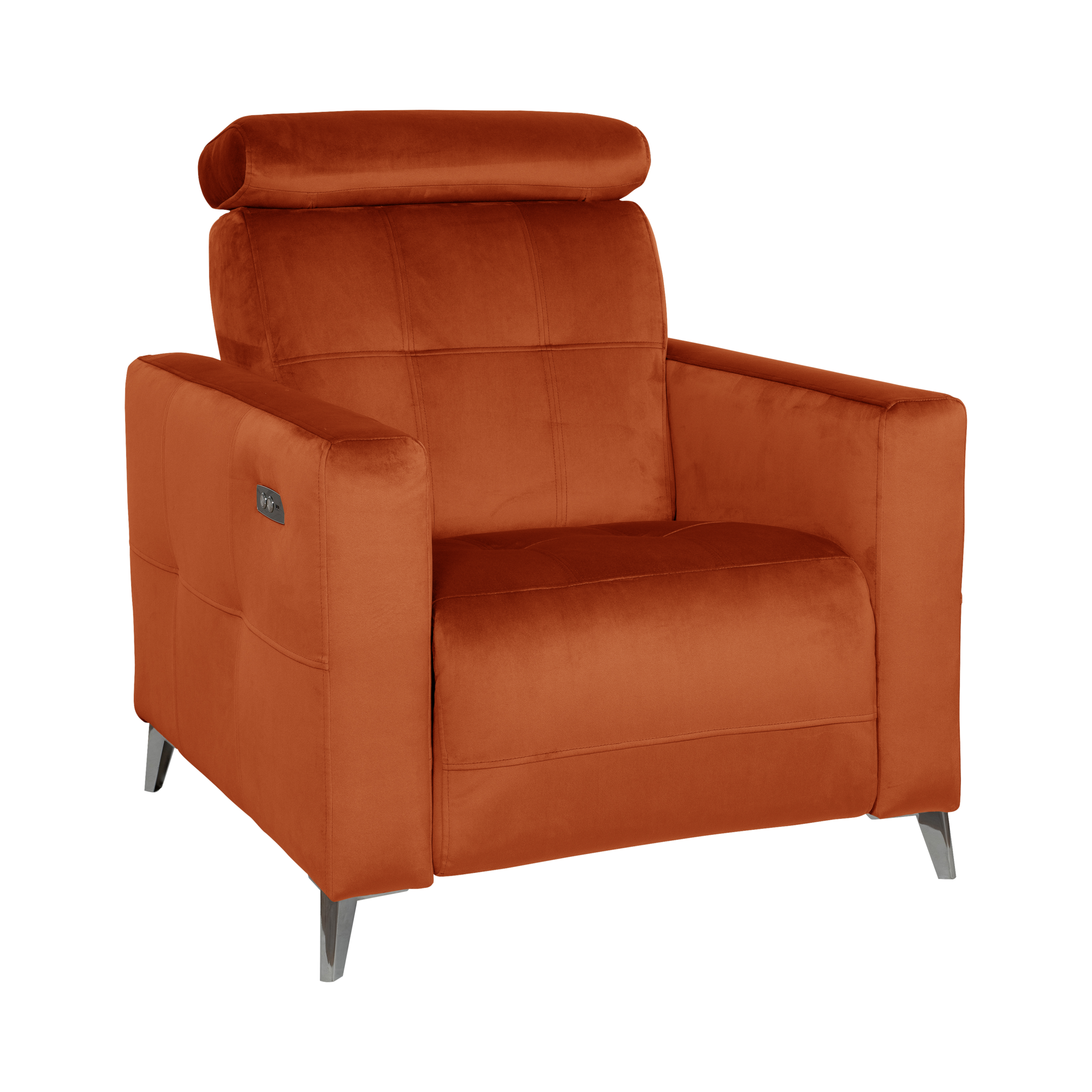 Fauteuil relax électrique velours Cheverny INNOV'STYLE - Rouille | Camif