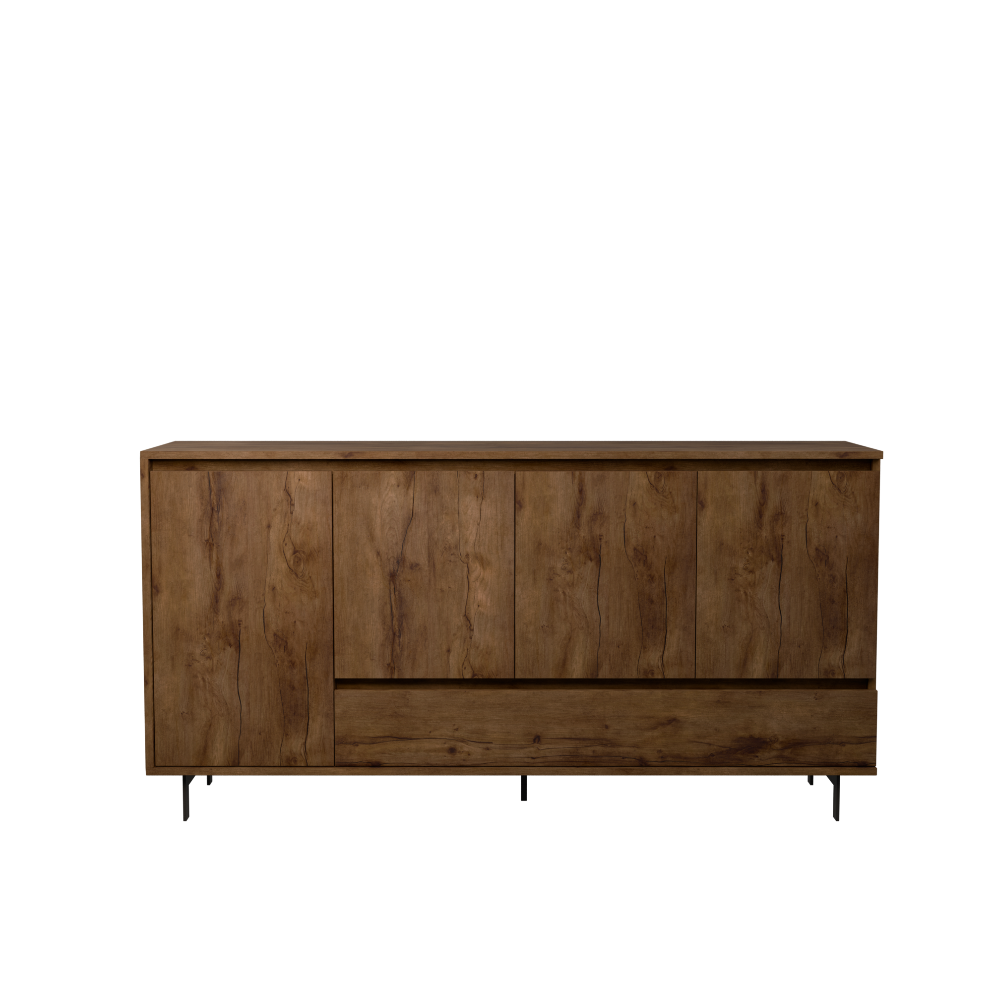 Buffet 4 portes 1 tiroir décor bois Gustavo - Noyer | Camif