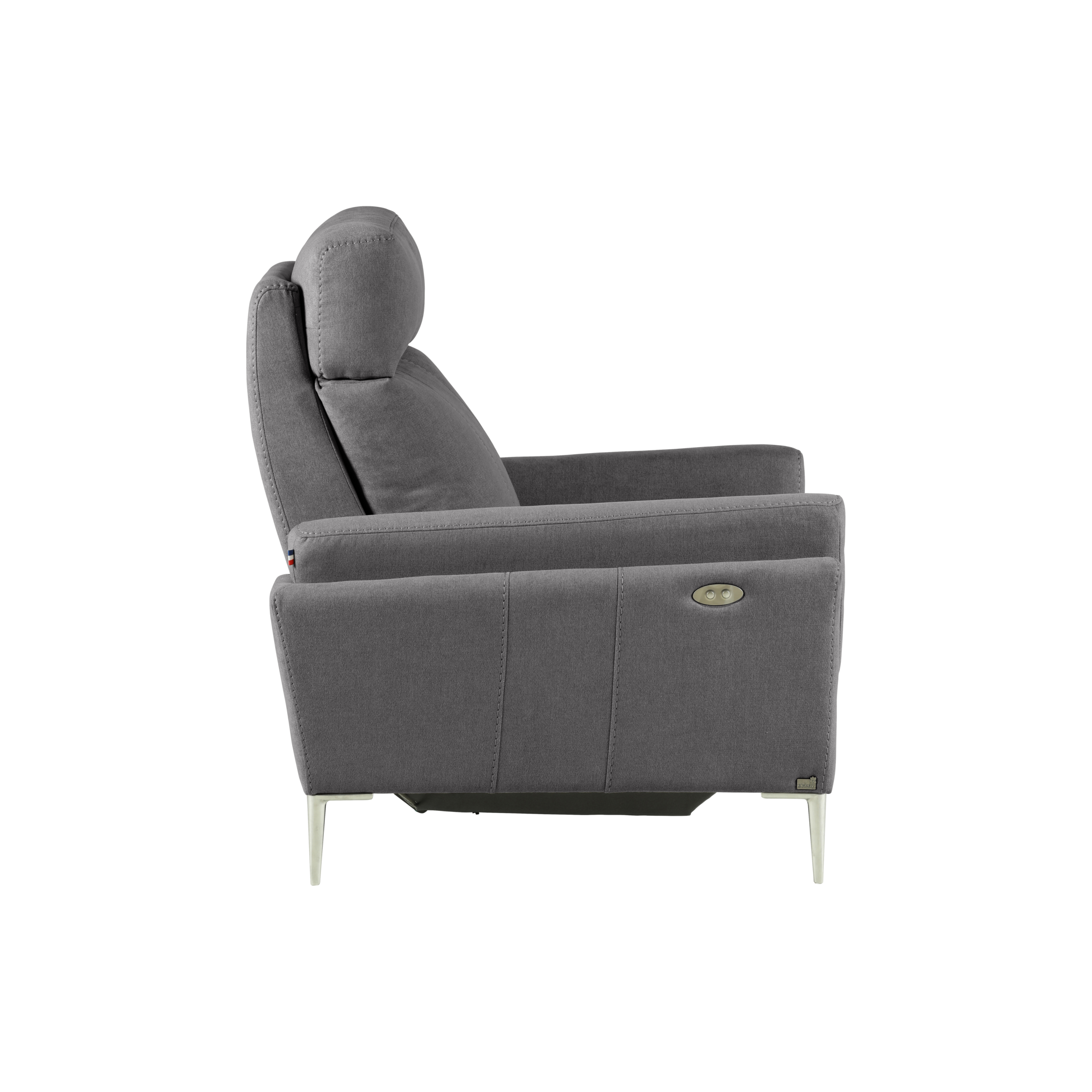 Fauteuil relax électrique tissu Boston - Ardoise | Camif
