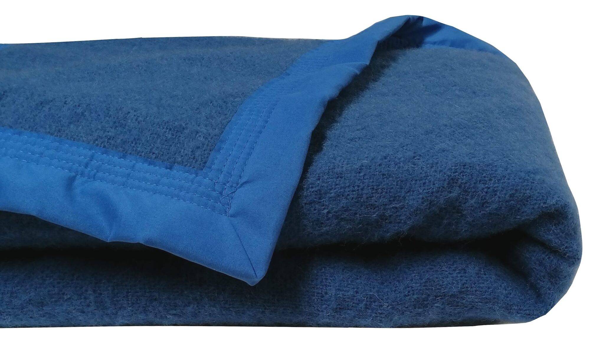 OURSON Couverture laine Woolmark Champagny - Bleu - 220 x 240 cm | Camif