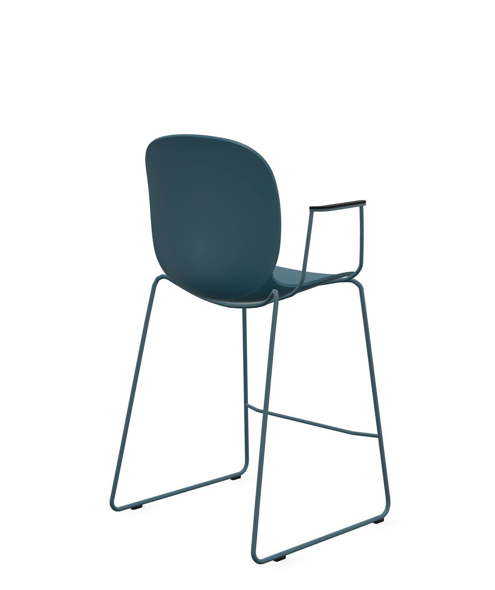 Chaise haute empilable avec accoudoirs et pieds luge acier Noor 6090 ...