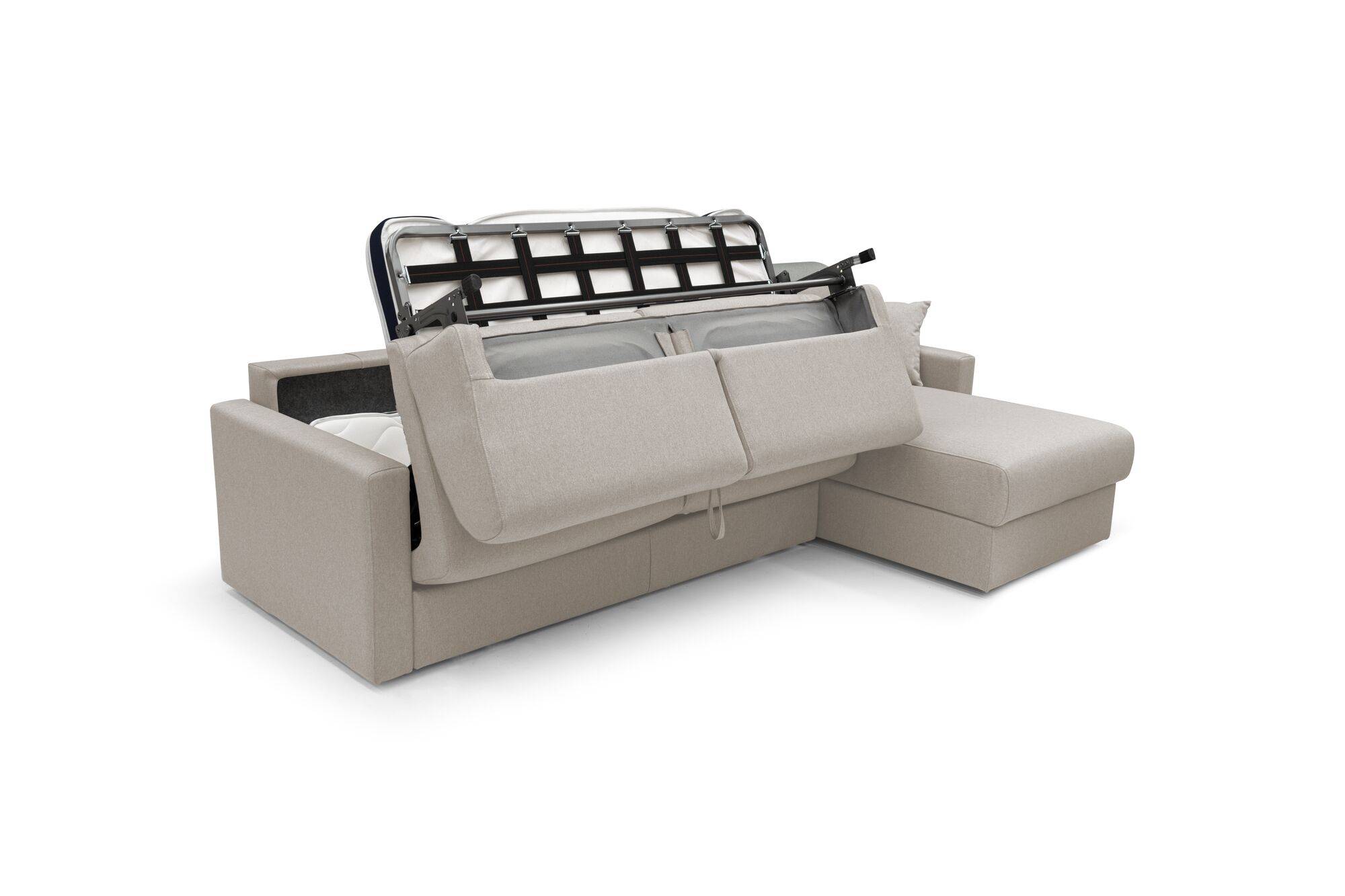 Canapé d'angle convertible et réversible tissu déhoussable Aubin - Lin ...