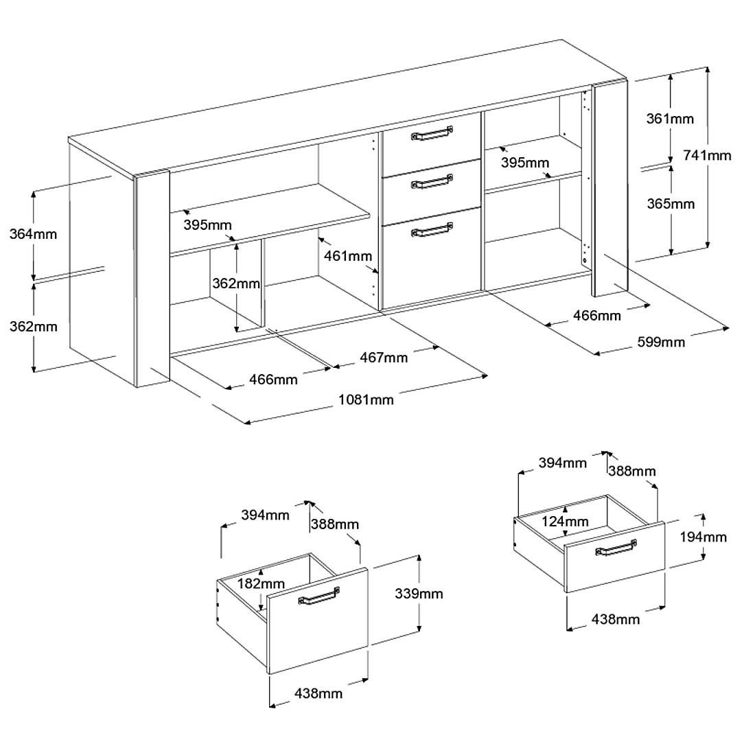 Buffet 3 portes Pippa
